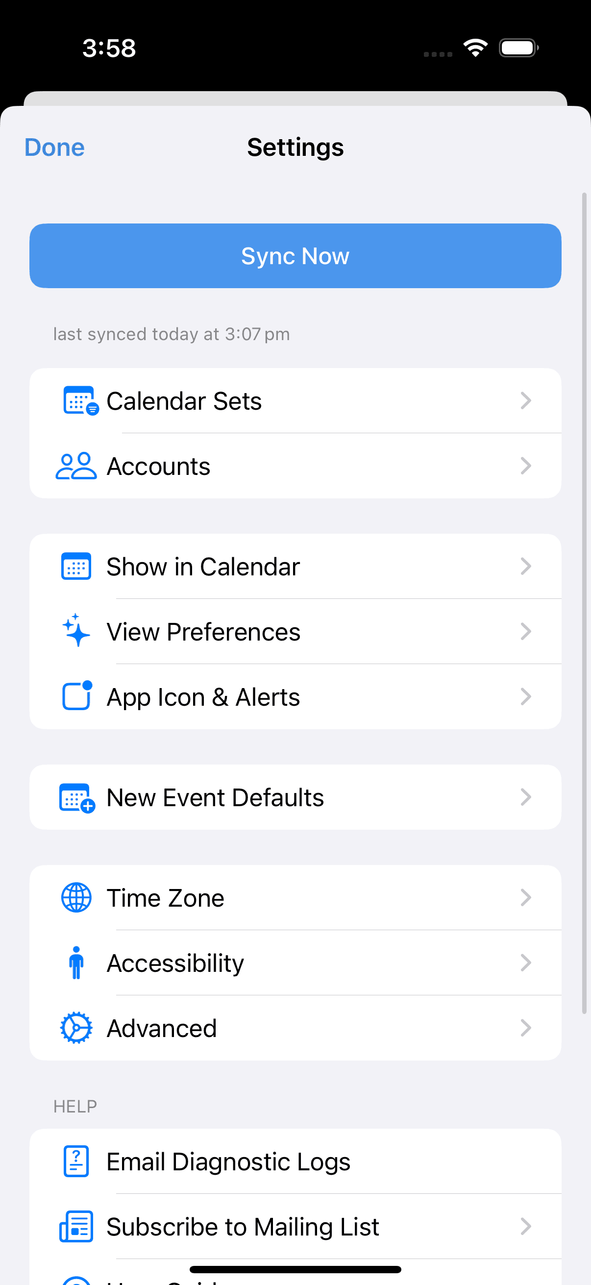 Settings | BusyCal & BusyContacts