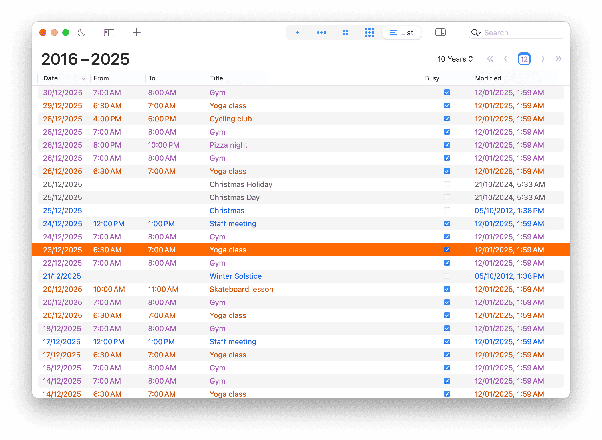 List View | Busy Apps by Beehive